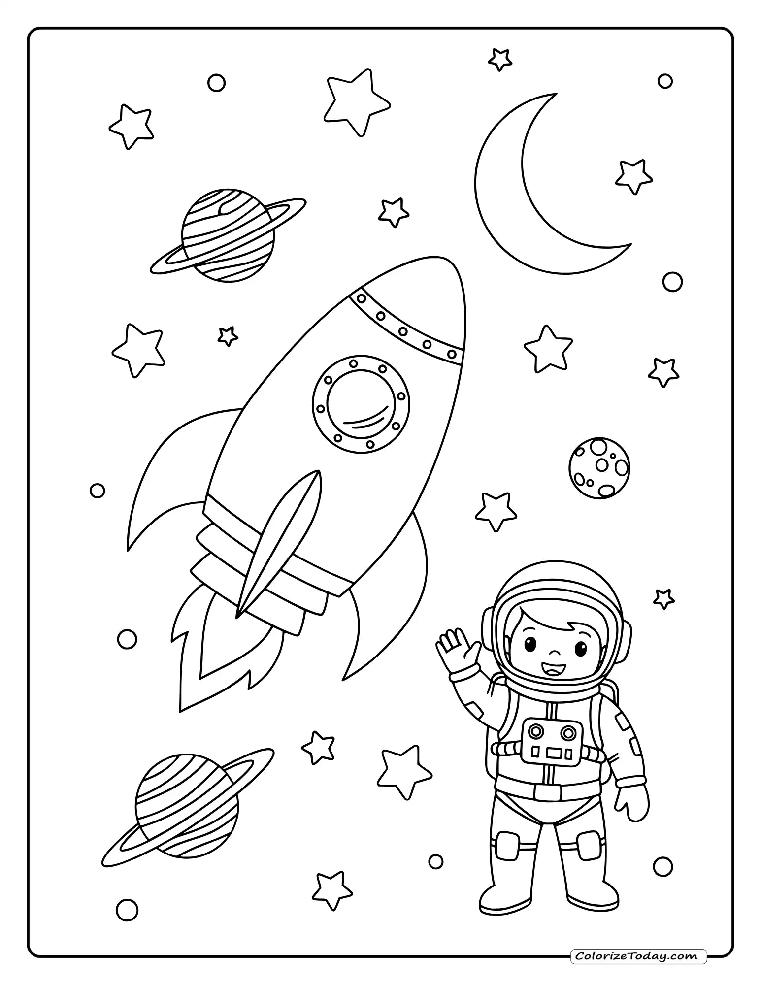 20+ Easy Cute Coloring Pages for Kids (Free PDF Printables) - Colorize ...