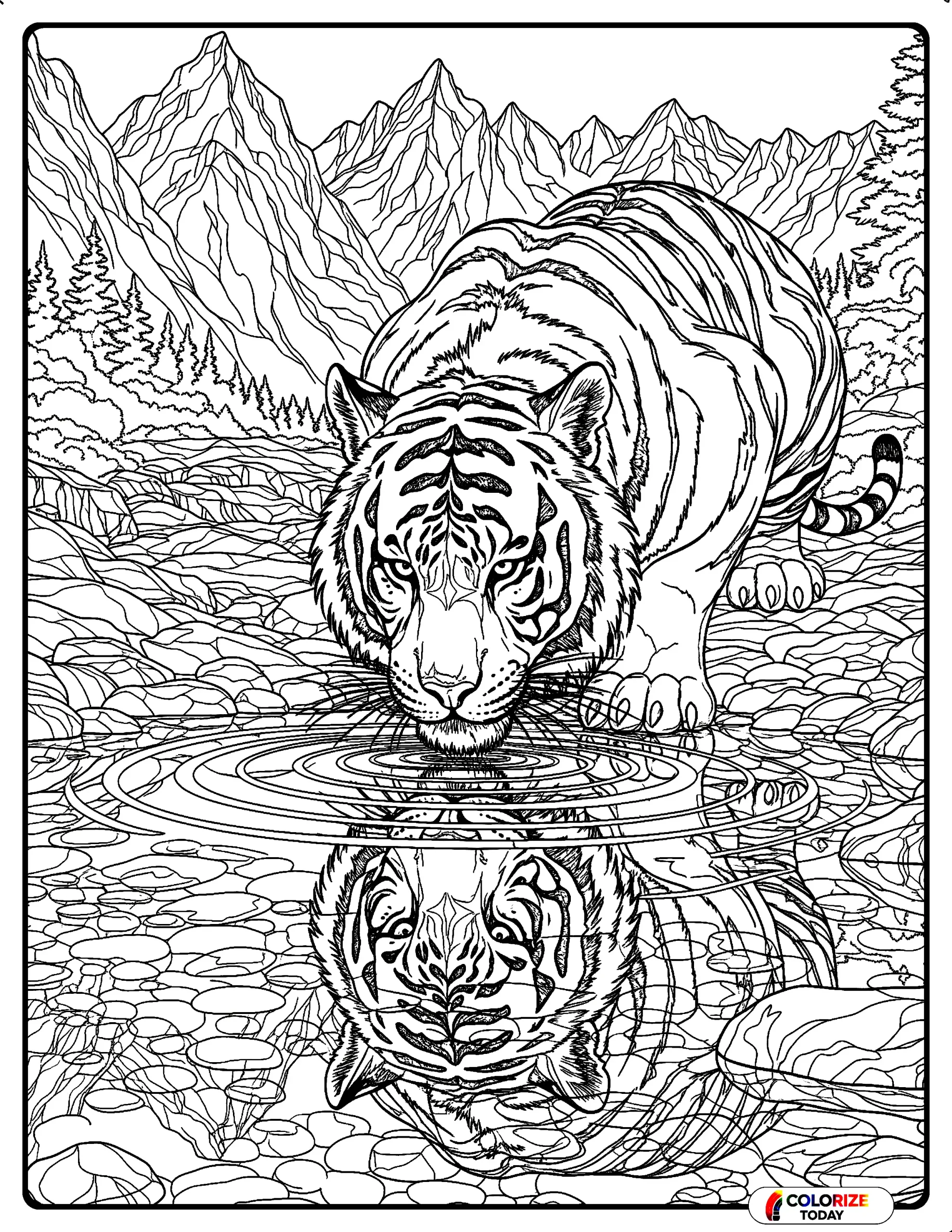 14 Free Realistic Tiger Coloring Pages | Detailed Printable Tiger Art ...